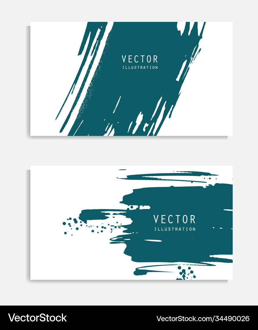 Abstract ink brush banners set with grunge effect Vector Image