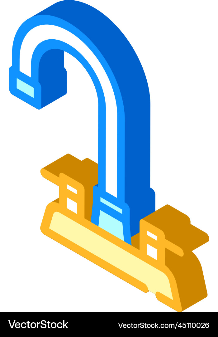 Bathroom faucet water isometric icon Royalty Free Vector