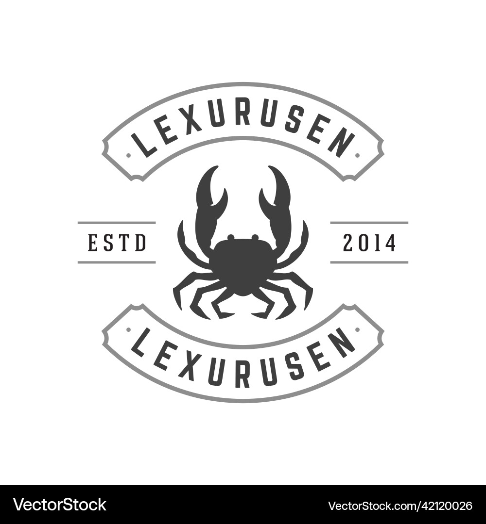 Crab logo emblem template mascot symbol Royalty Free Vector