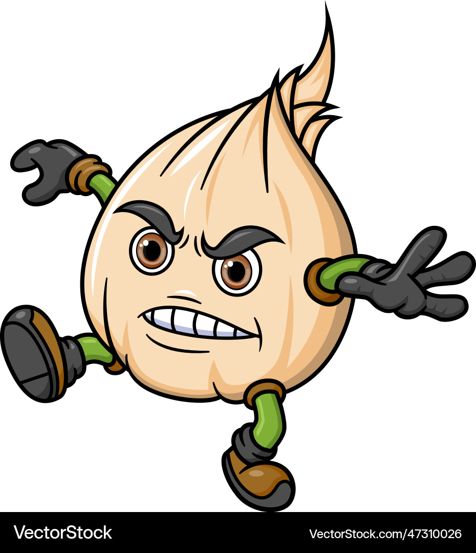 Garlic cartoon character mascot design Royalty Free Vector