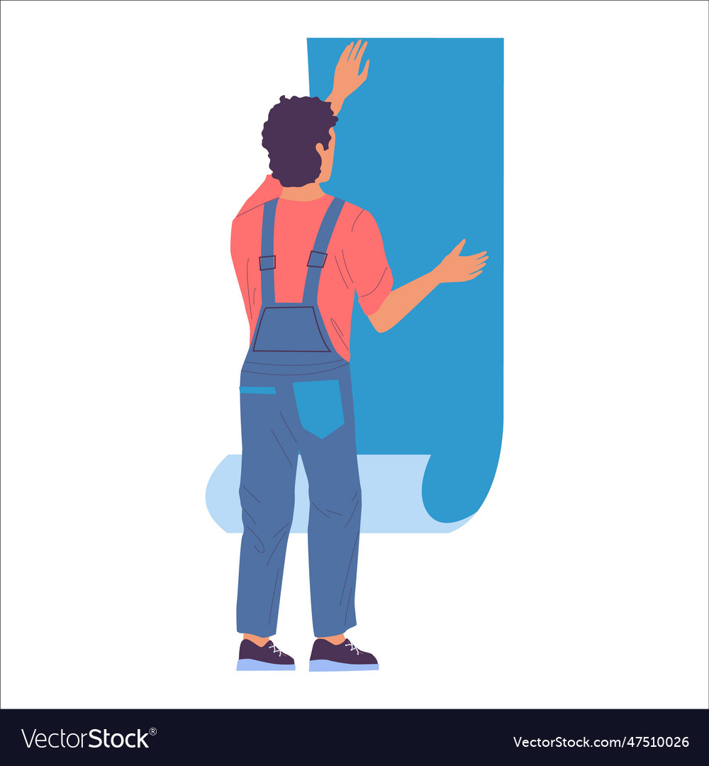 Home Repair Service Worker Making Renovation Vector Image