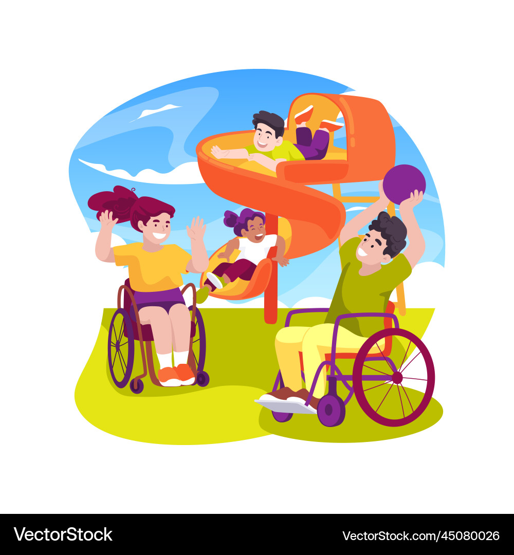 Inclusive playground isolated cartoon Royalty Free Vector