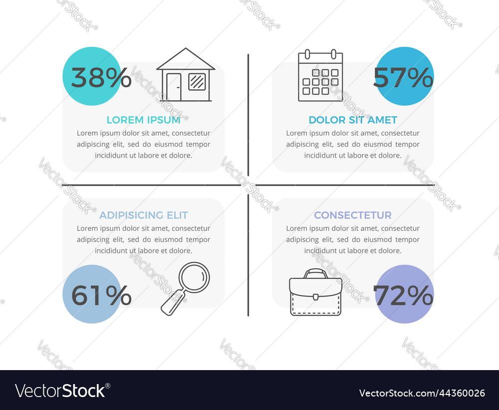 Infographic template with 4 elements Royalty Free Vector