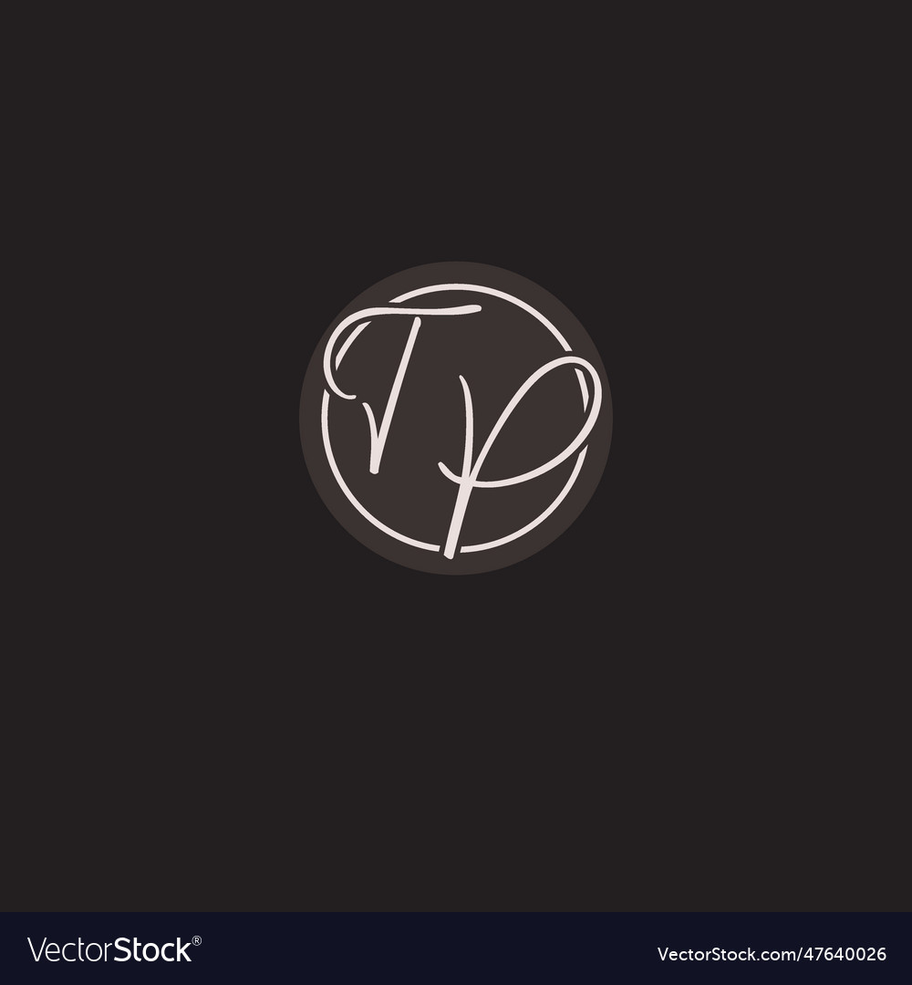 Initials tp logo monogram with simple circle line Vector Image