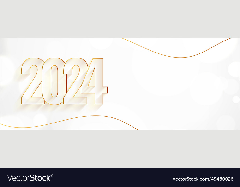 Line style 2024 golden text new year eve banner Vector Image