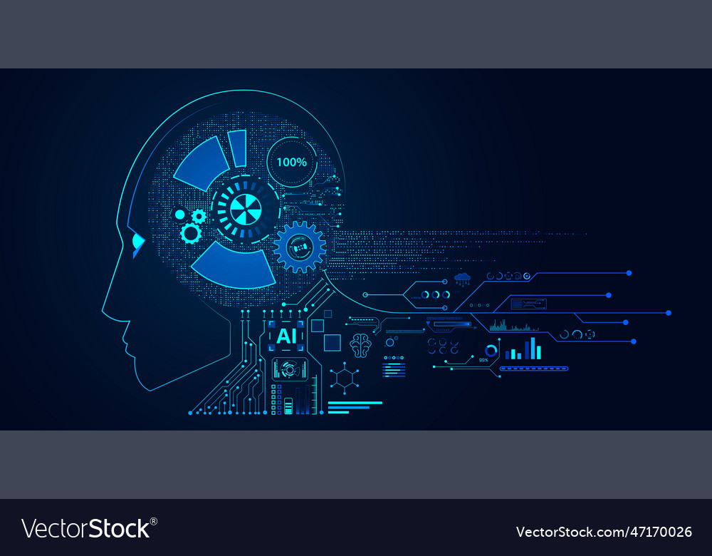 Machine learning concept ai digital input form Vector Image