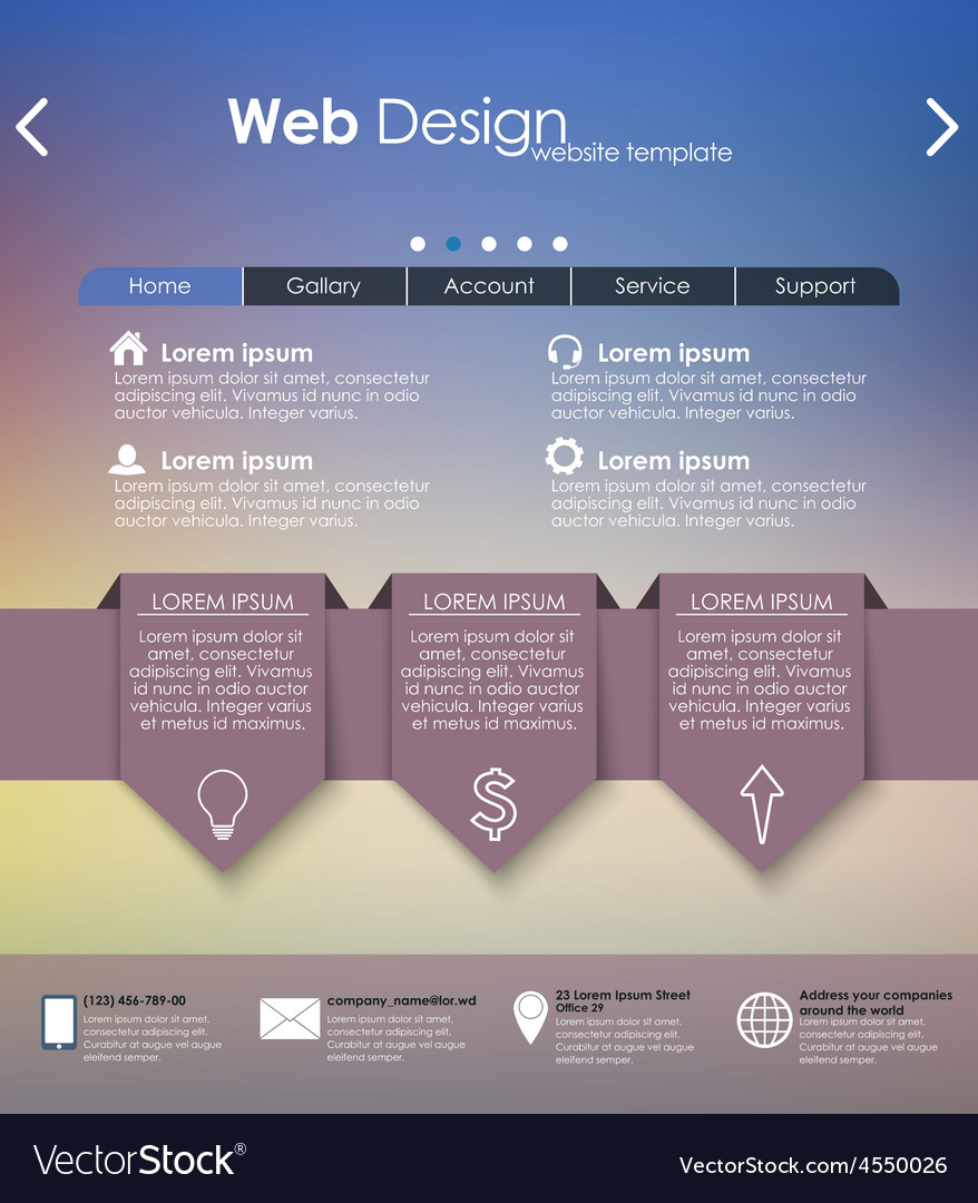 Menu design for web site Royalty Free Vector Image