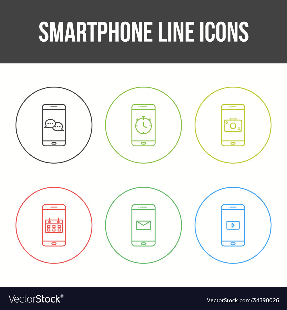 Mobile apps icon set Royalty Free Vector Image
