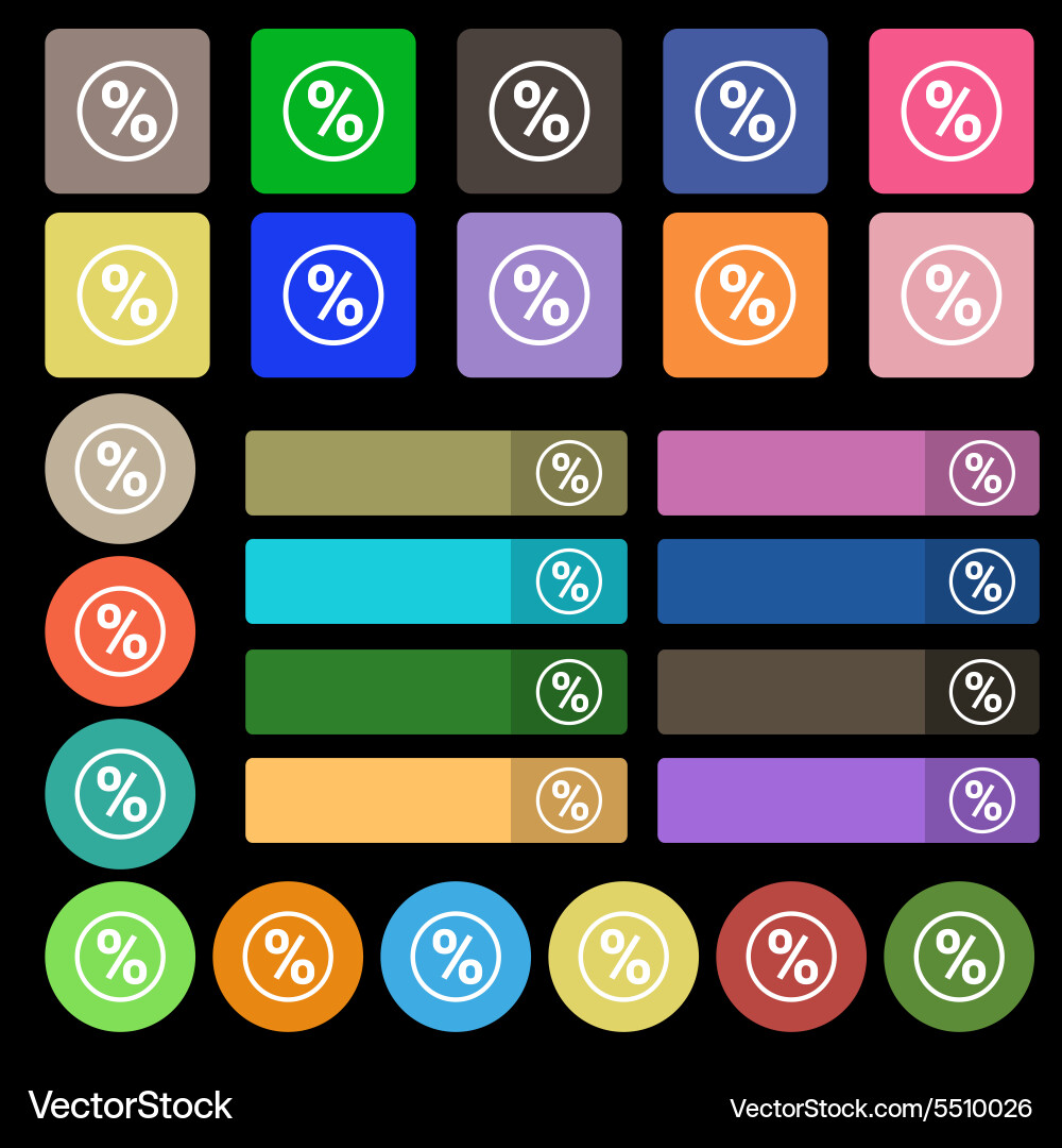 Percentage discount icon sign set from twenty Vector Image