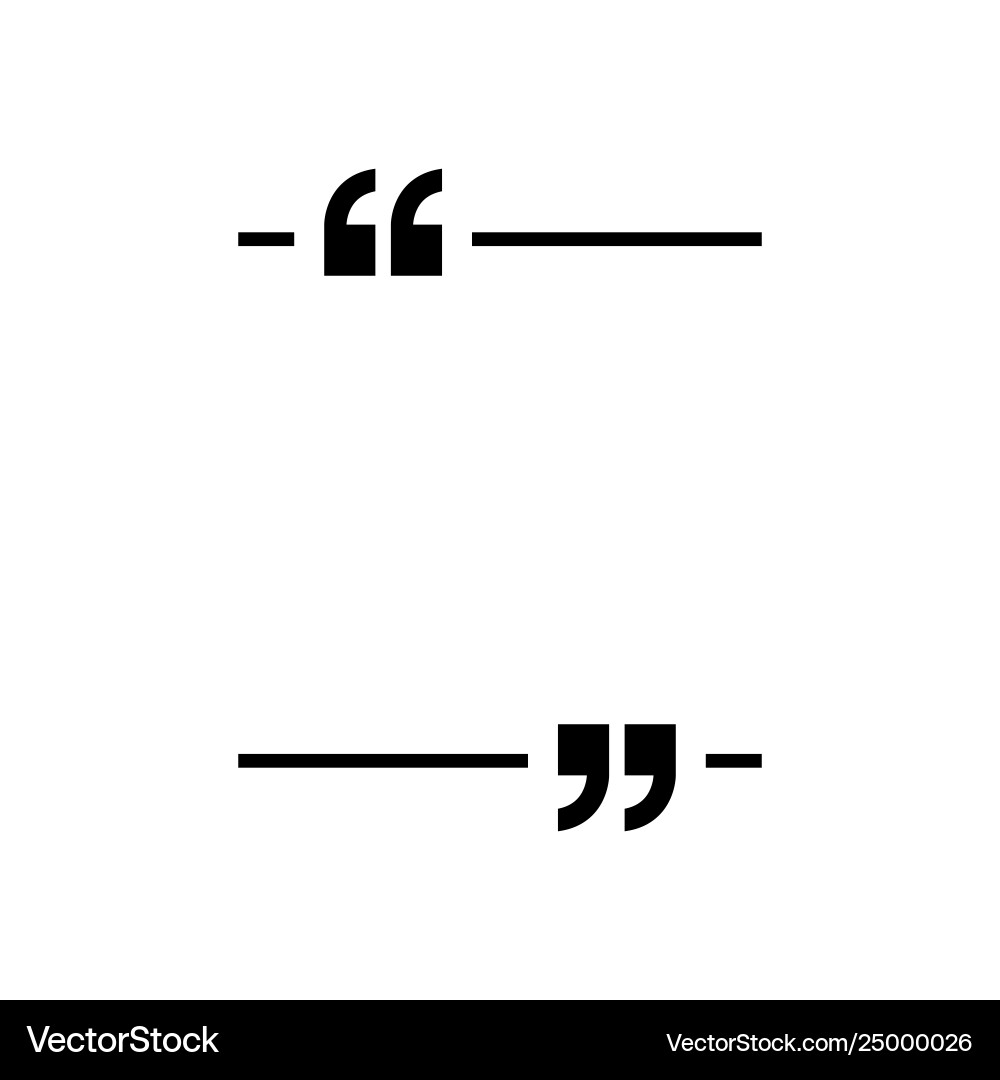 Quotes icon quotemarks outline speech marks Vector Image