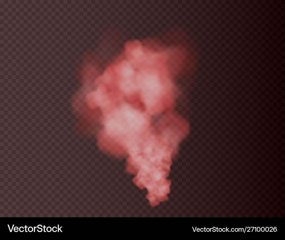 Red fog or smoke colored explosion powder Vector Image
