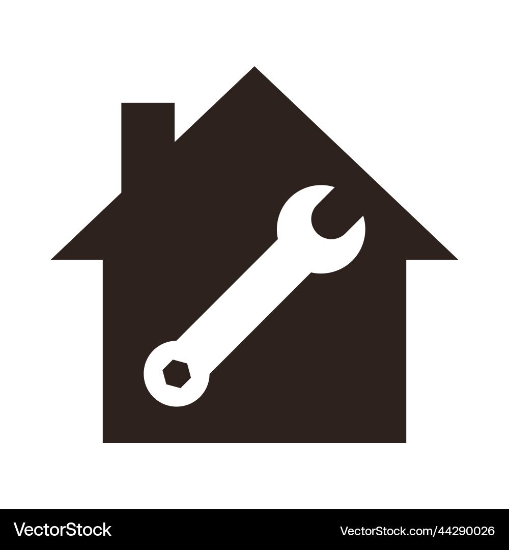 Repair service icon home symbol Royalty Free Vector Image