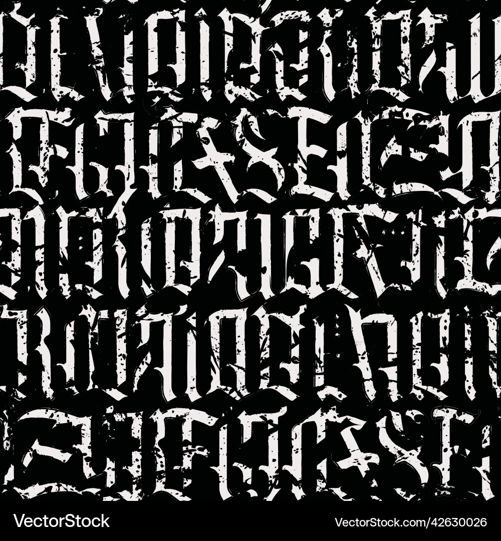 Seamless pattern of capital gothic letters Vector Image