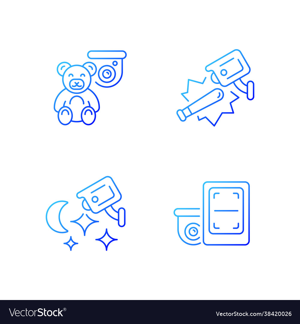 Security Monitoring Solution Gradient Linear Vector Image