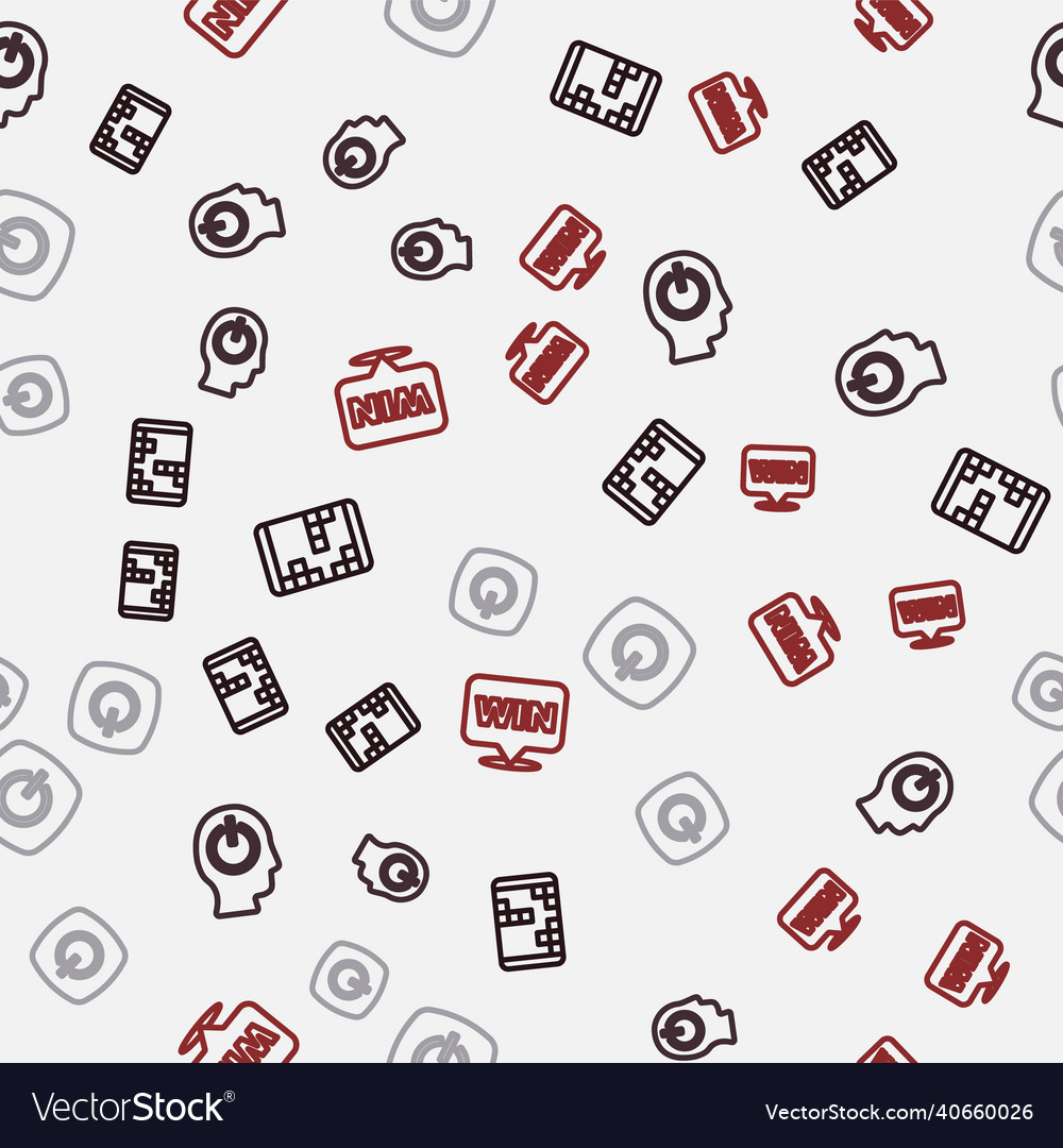 Set line portable video game console power button Vector Image