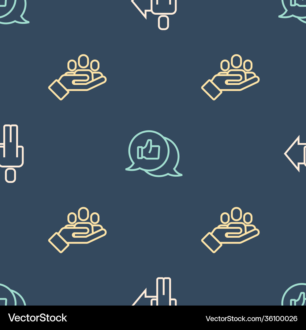 Set line team leader hand for search people Vector Image