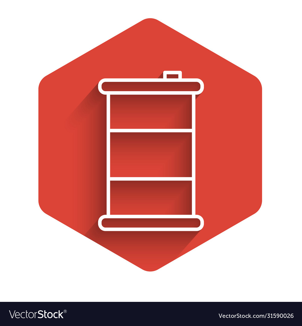 White line barrel oil icon isolated with long Vector Image White line barrel oil icon isolated with long Vector Image