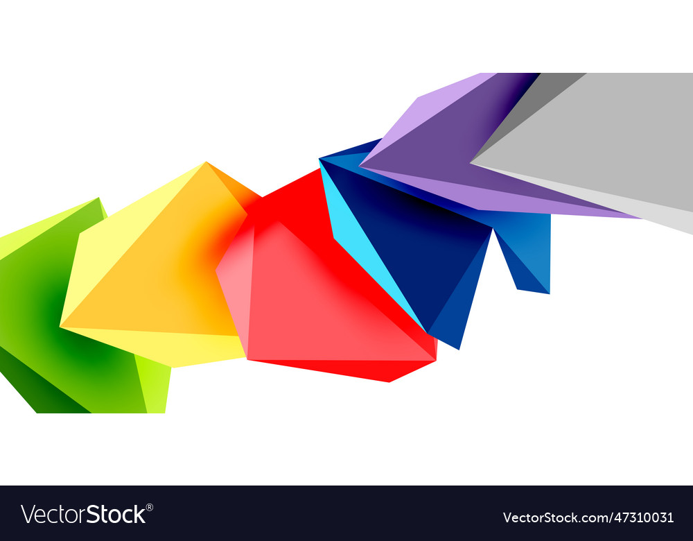 3d low poly triangle design elements Royalty Free Vector