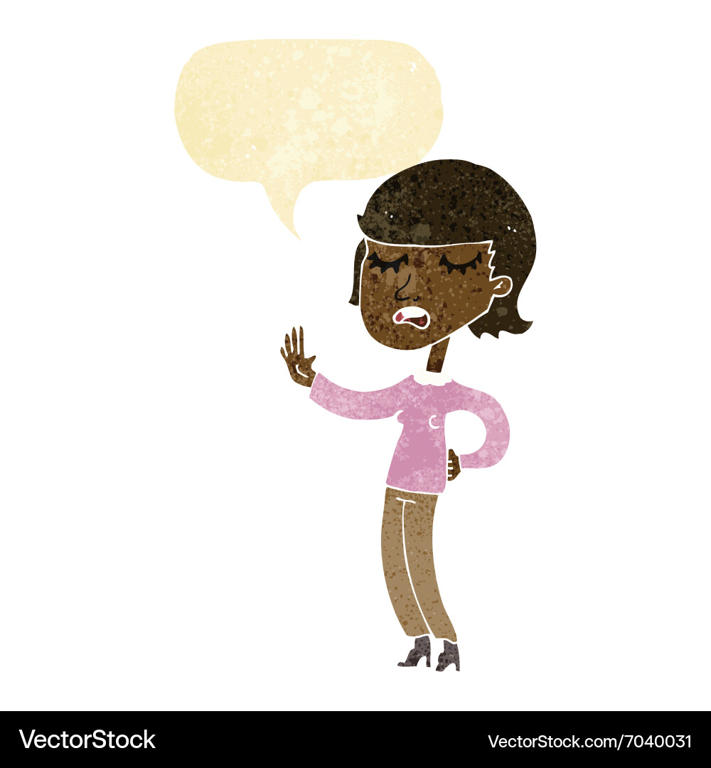 Cartoon woman ignoring with speech bubble Vector Image