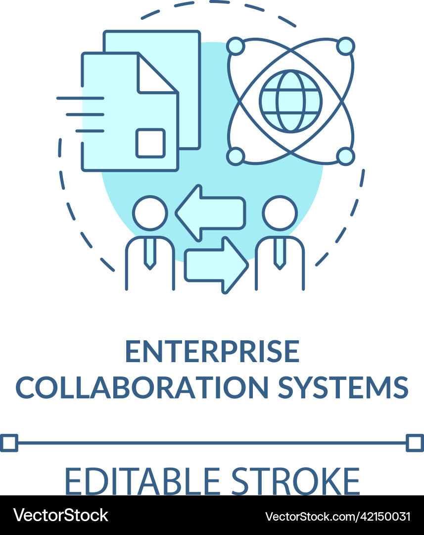 Enterprise collaboration systems turquoise Vector Image