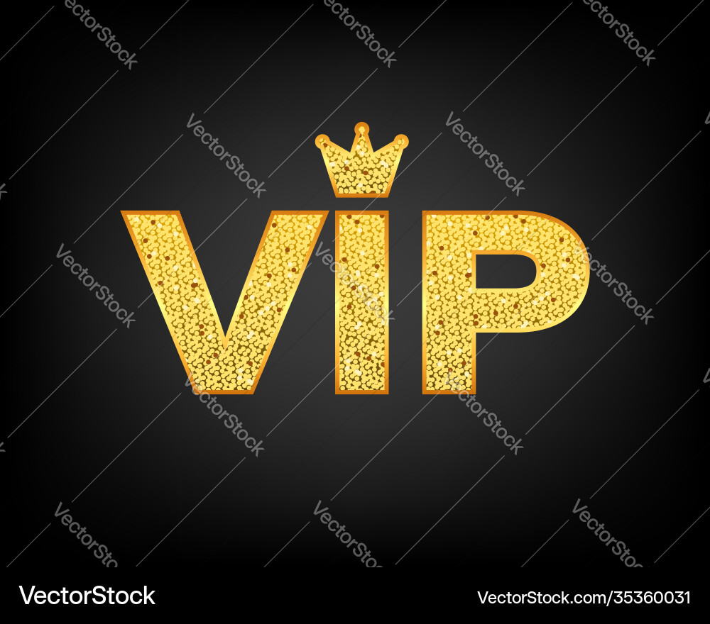Golden symbol exclusivity label vip with Vector Image