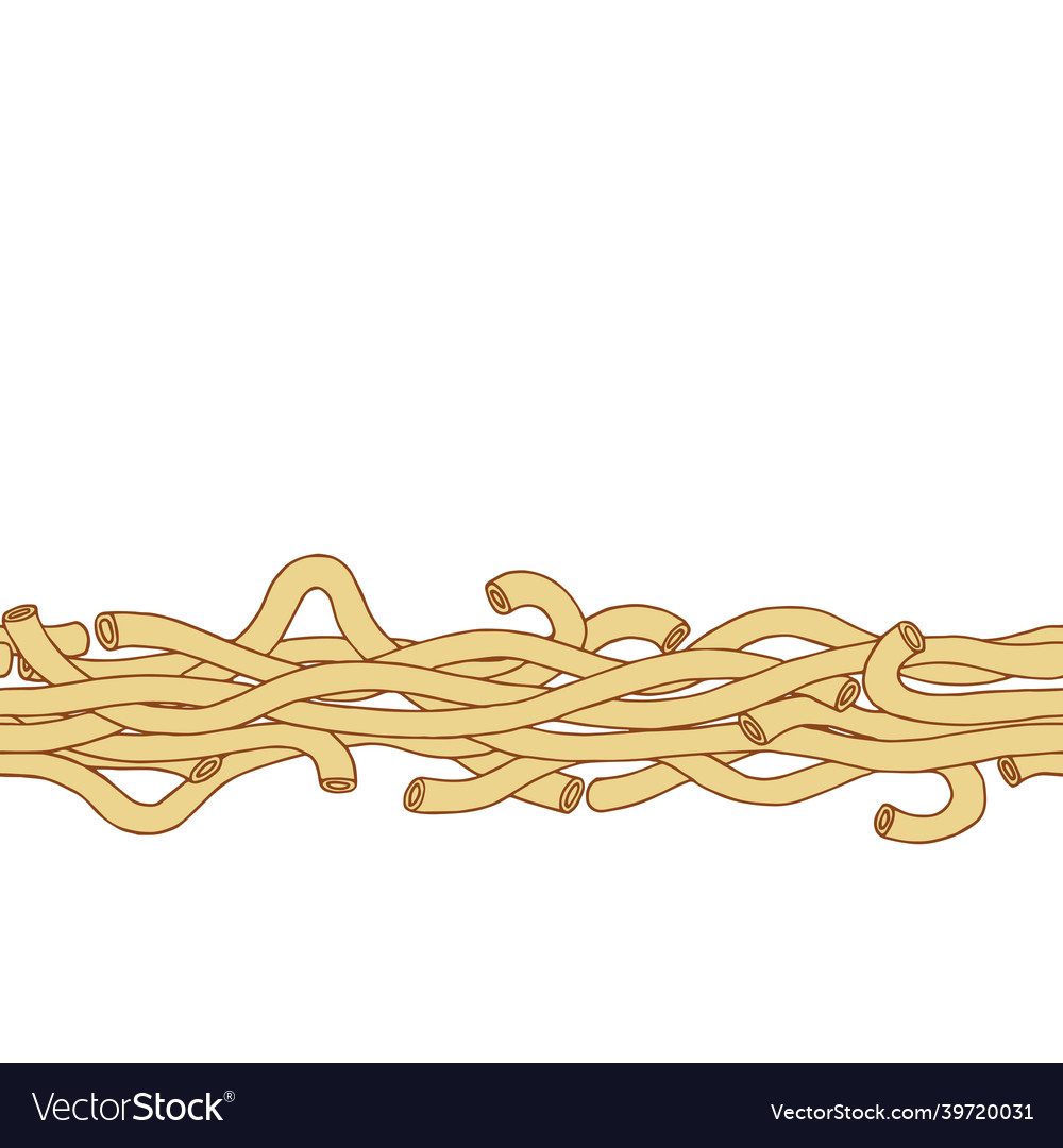 Horizontal seamless spaghetti pattern Royalty Free Vector