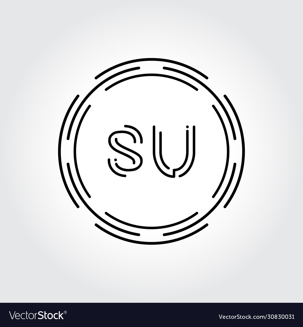 Initial su logo design creative typography Vector Image
