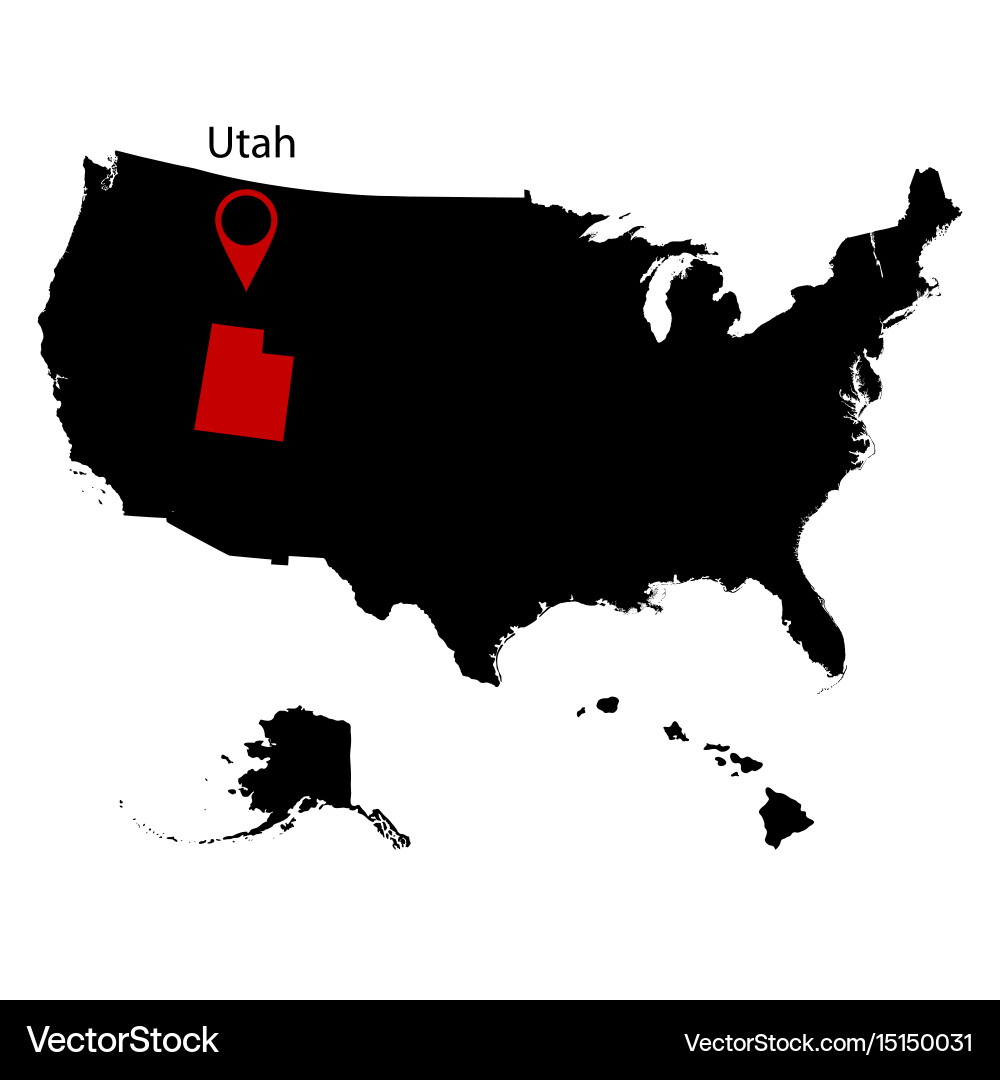 Map of the us state utah Royalty Free Vector Image