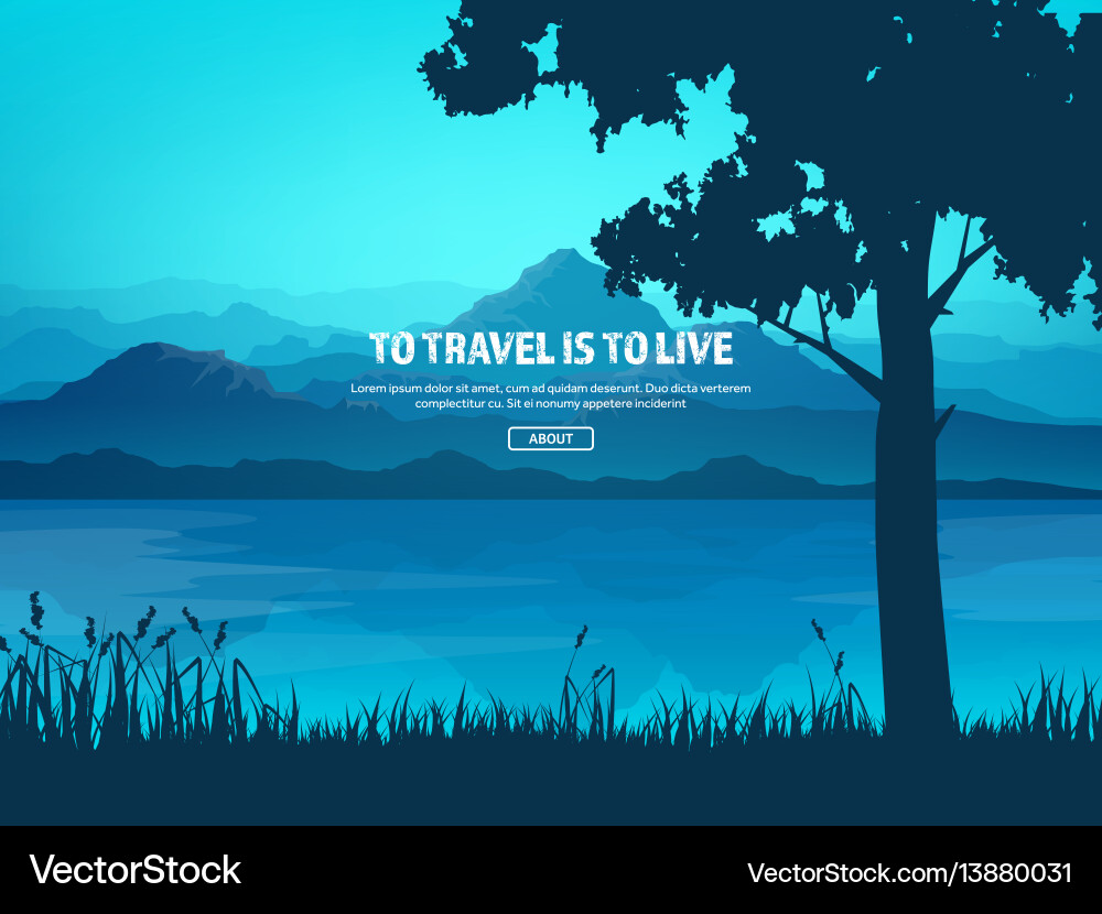 Mountains and forest wild nature landscape Vector Image