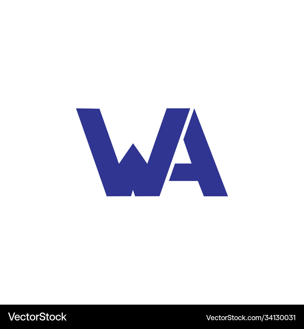 Printletter wa simple geometric logo Royalty Free Vector