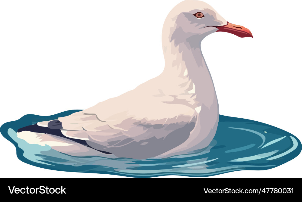 Seagull flying over waves freedom in nature Vector Image