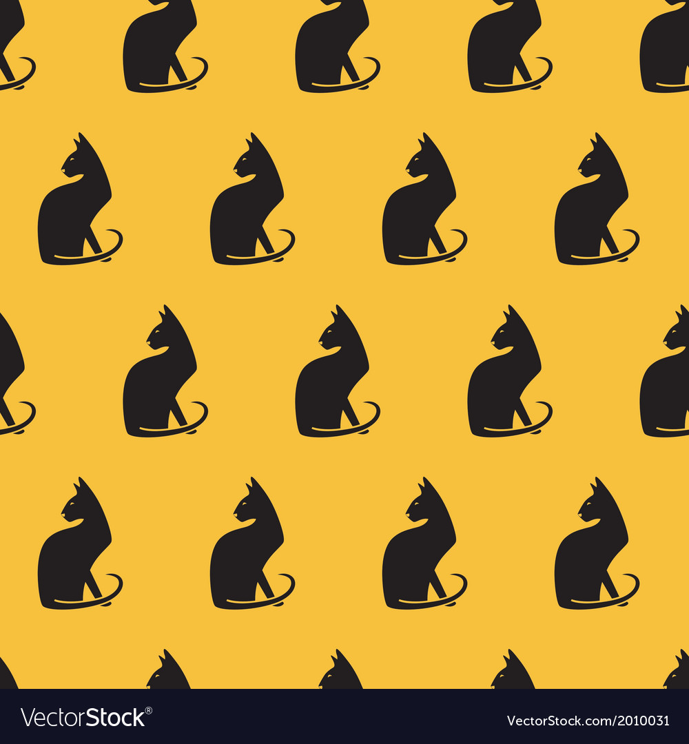Seamless pattern with cats Royalty Free Vector Image