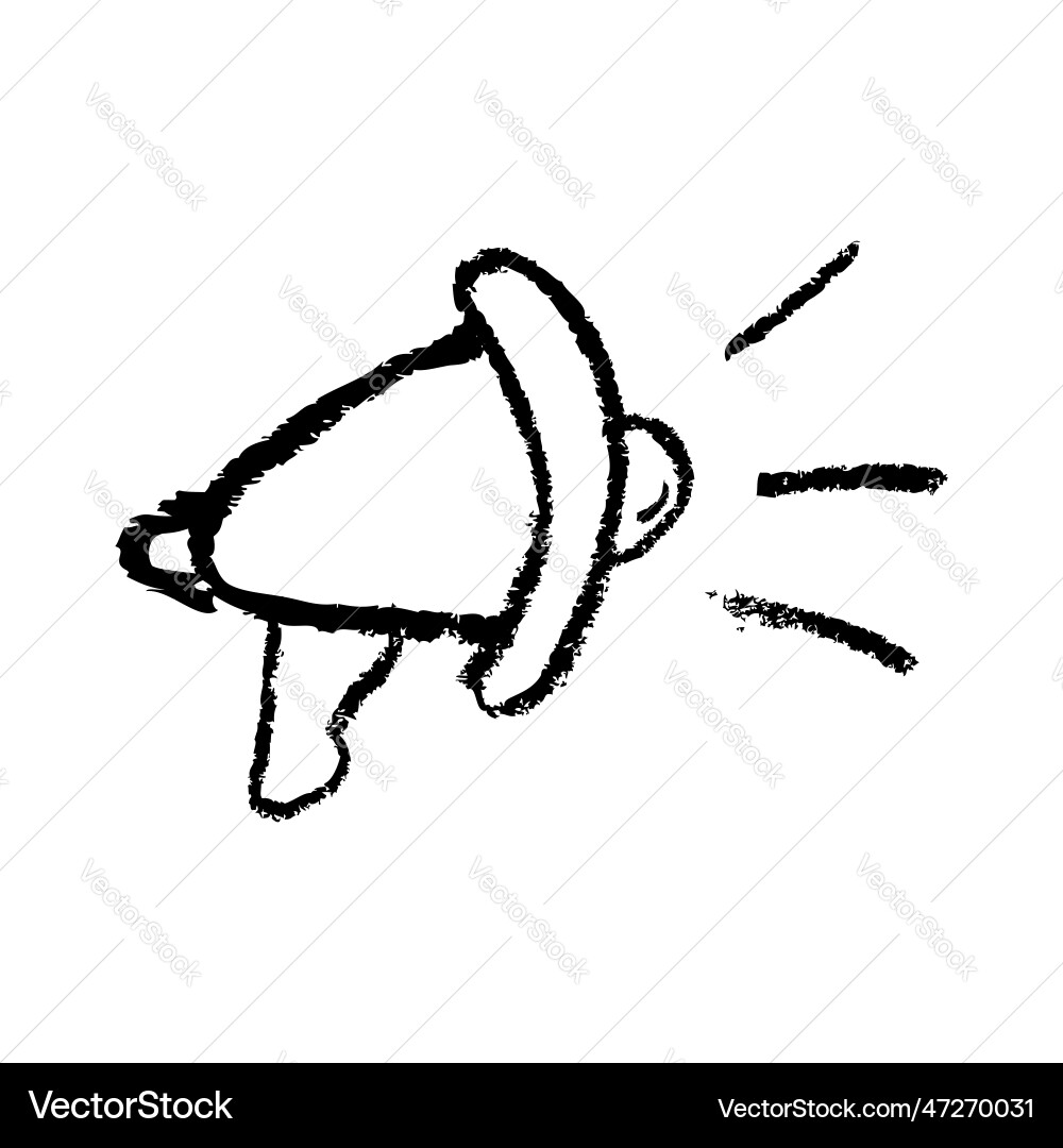 Simple sketch crayon bullhorn or megaphone Vector Image