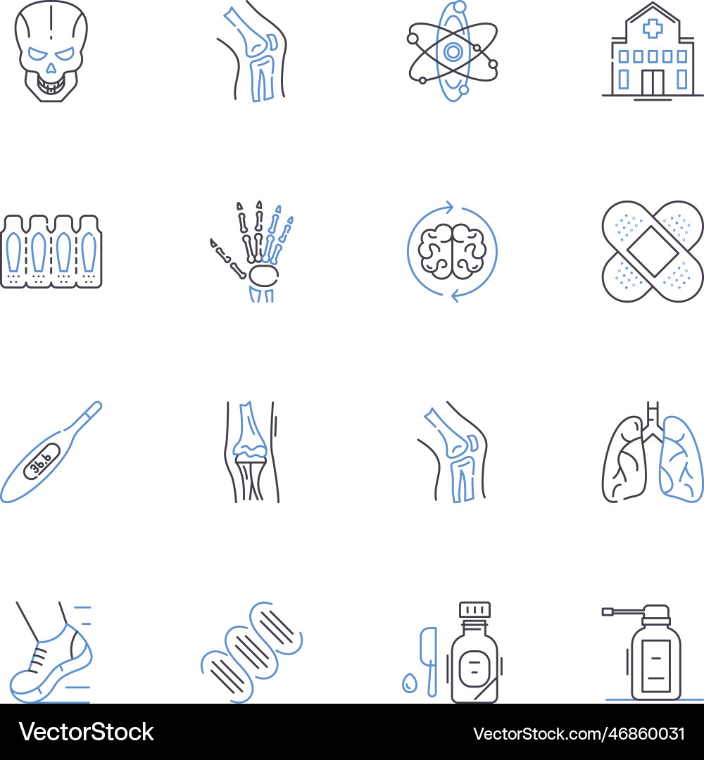 Speech therapy line icons collection aphasia Vector Image
