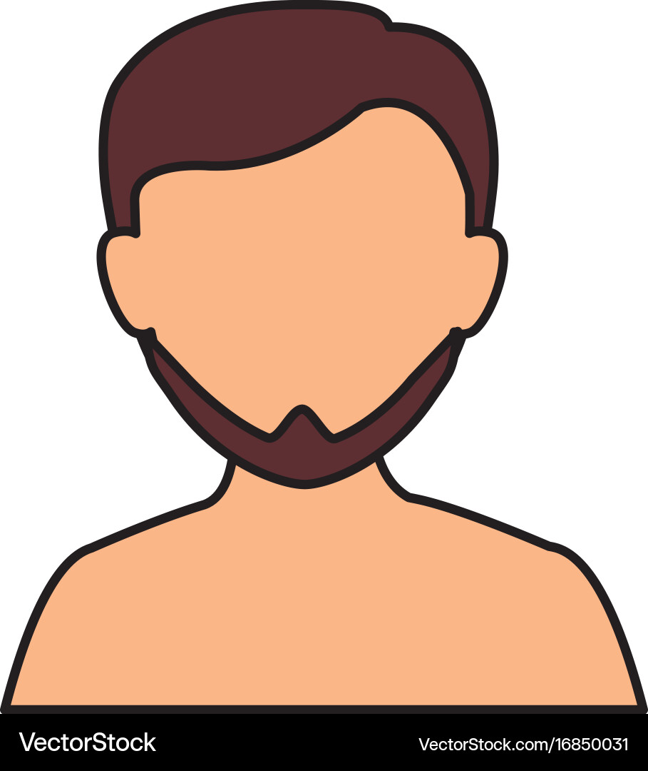 Young man shirtless avatar character Royalty Free Vector