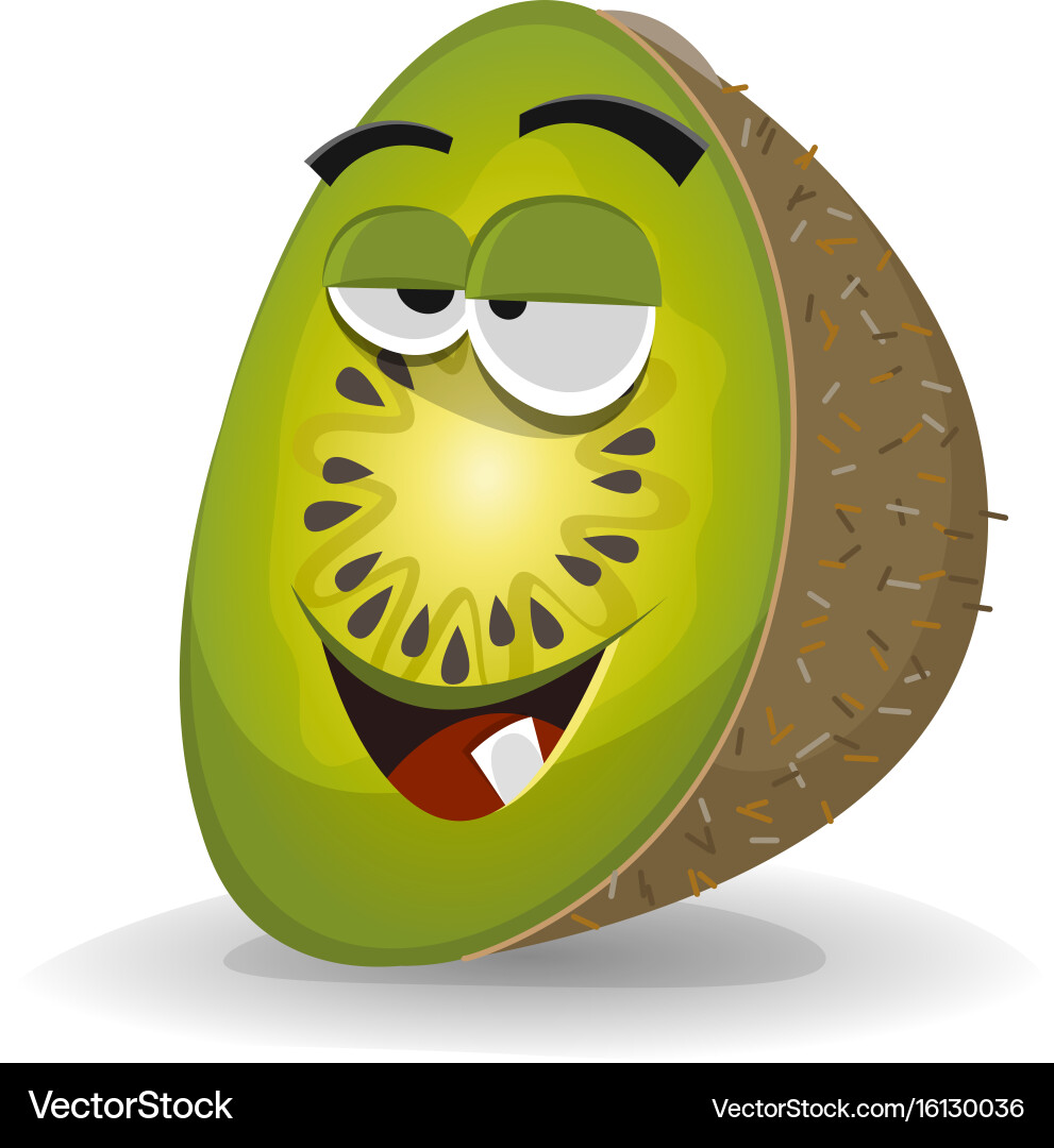 Cartoon funny kiwi character Royalty Free Vector Image