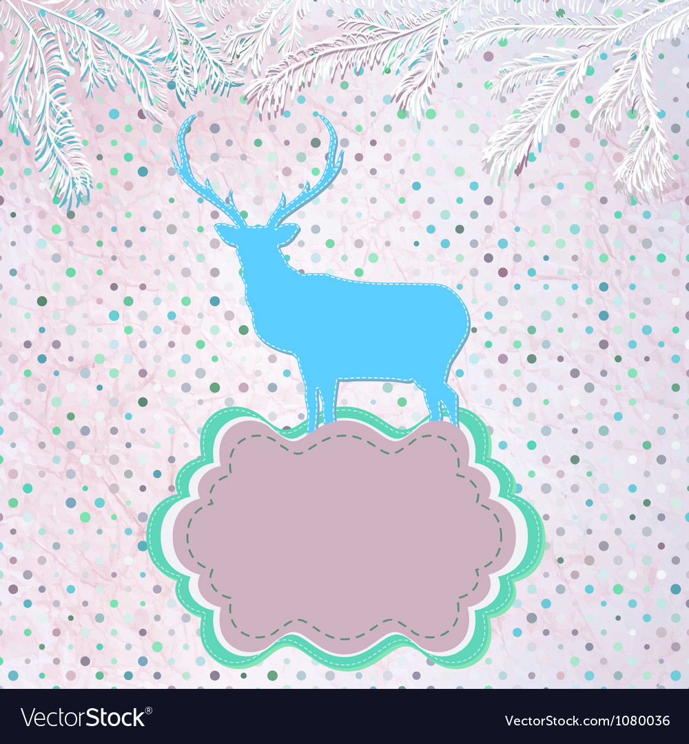 Christmas deer template card Royalty Free Vector Image