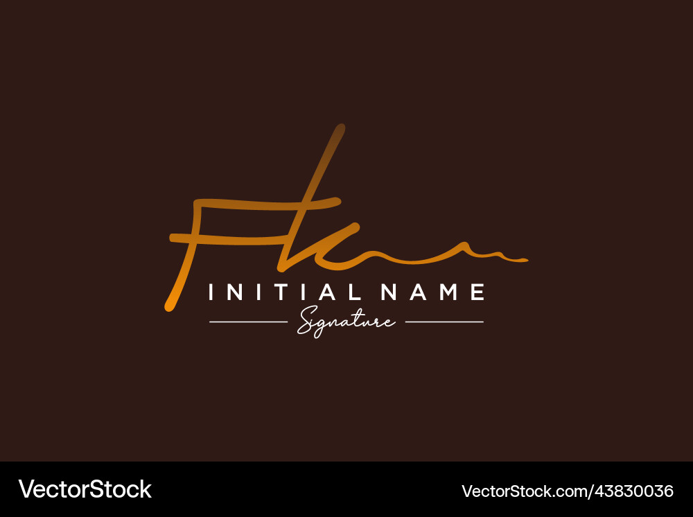 Initial fk signature logo template hand drawn Vector Image