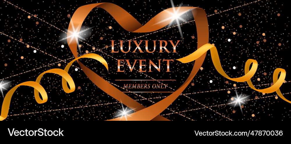 Luxury event members only festive banner Vector Image
