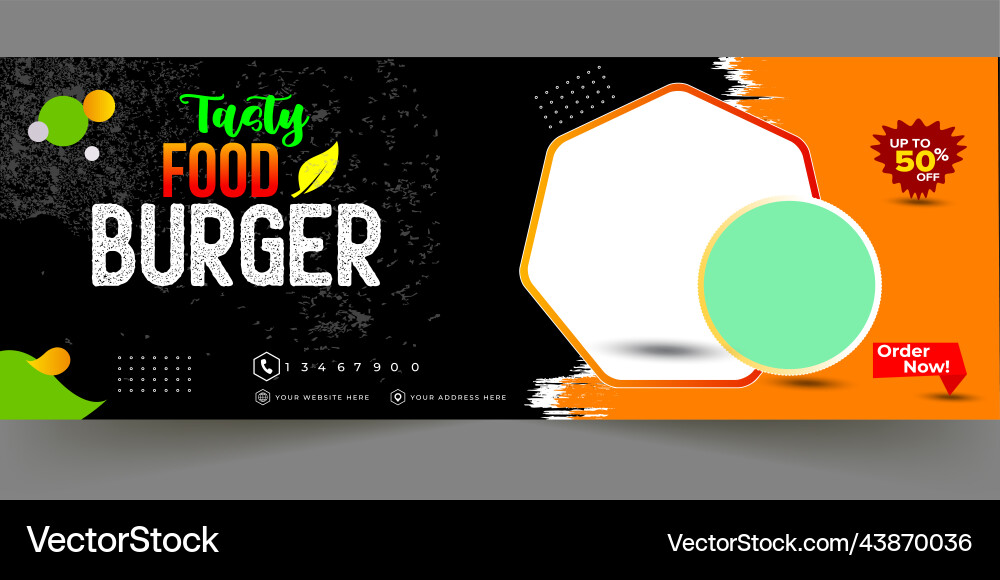 Restaurant food banner digital burger web banner - Stock Image - Everypixel