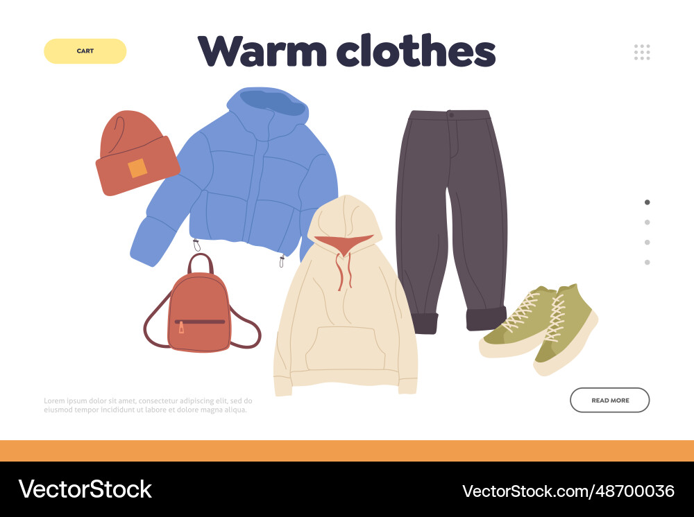 Warm clothes assortment casual fall attire Vector Image