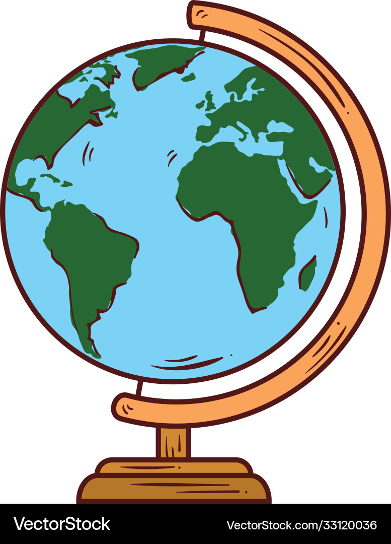 World planet earth school supply on white Vector Image