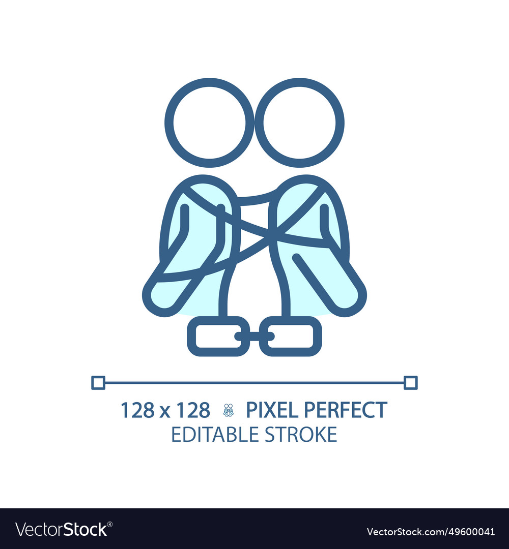 2d thin linear simple blue codependency icon Vector Image