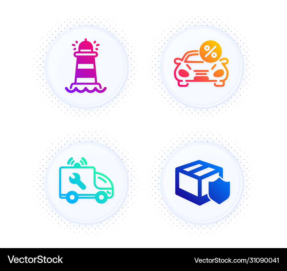 Car service lighthouse and leasing icons set Vector Image