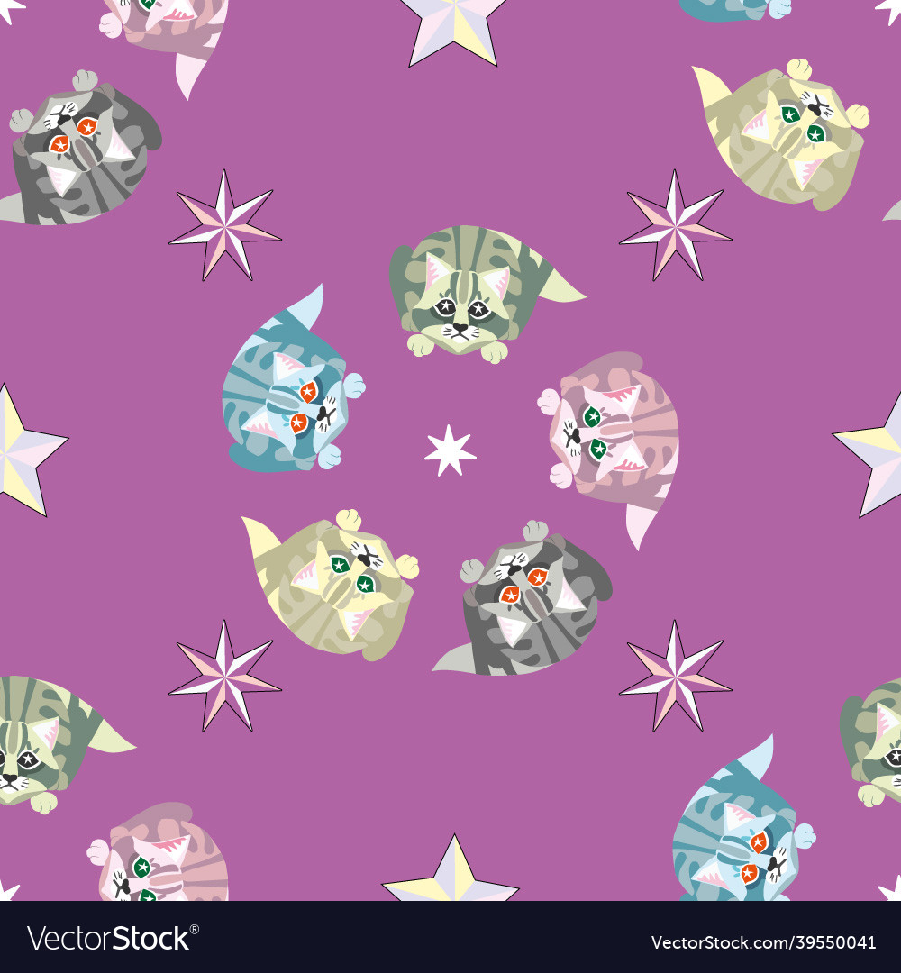 Cats seamless pattern Royalty Free Vector Image