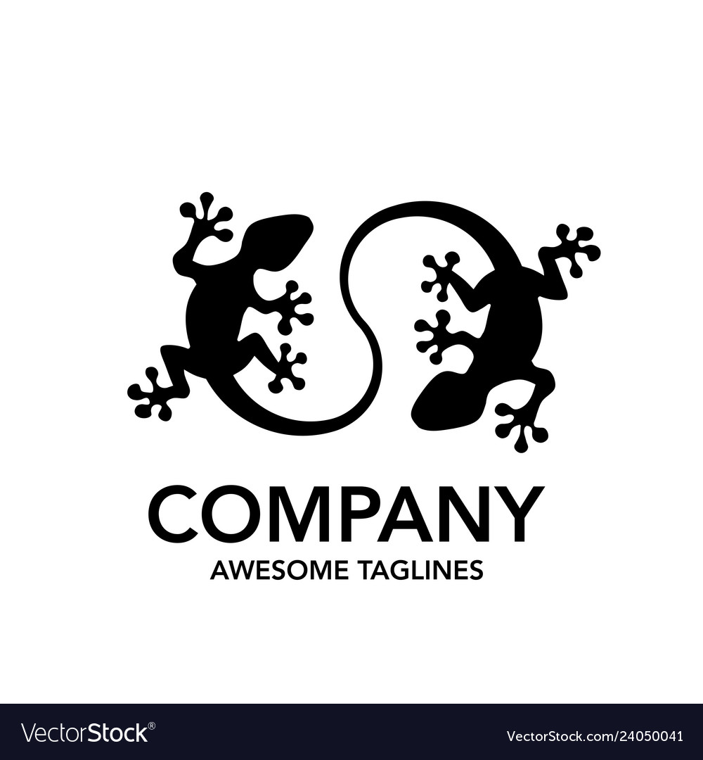 Creative lizard connect logo Royalty Free Vector Image