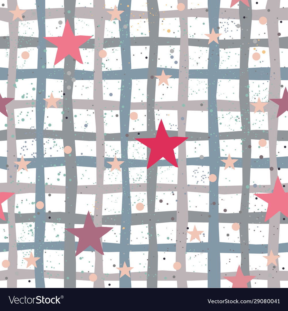 Cute star background seamless pattern with stars Vector Image