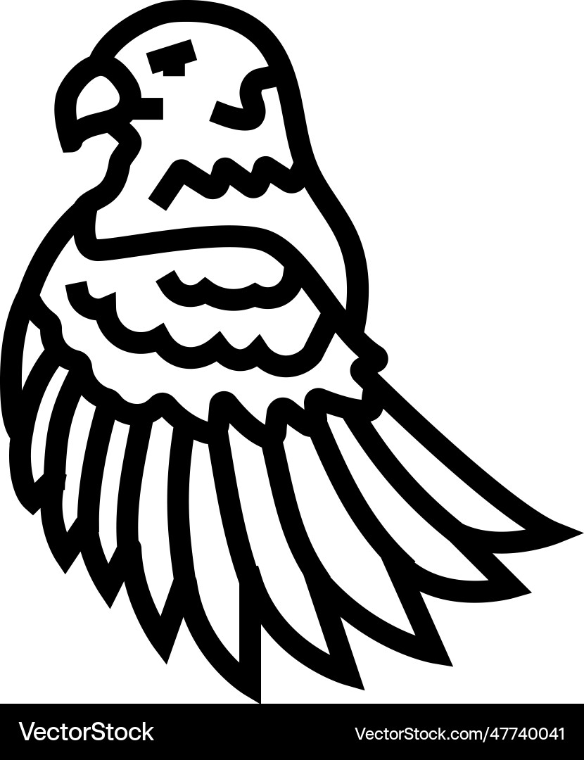 Eagle tattoo art vintage line icon Royalty Free Vector Image
