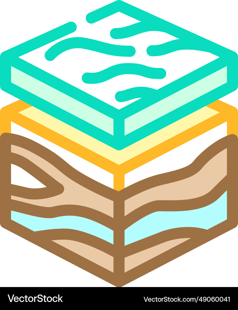 Geological modeling color icon Royalty Free Vector Image