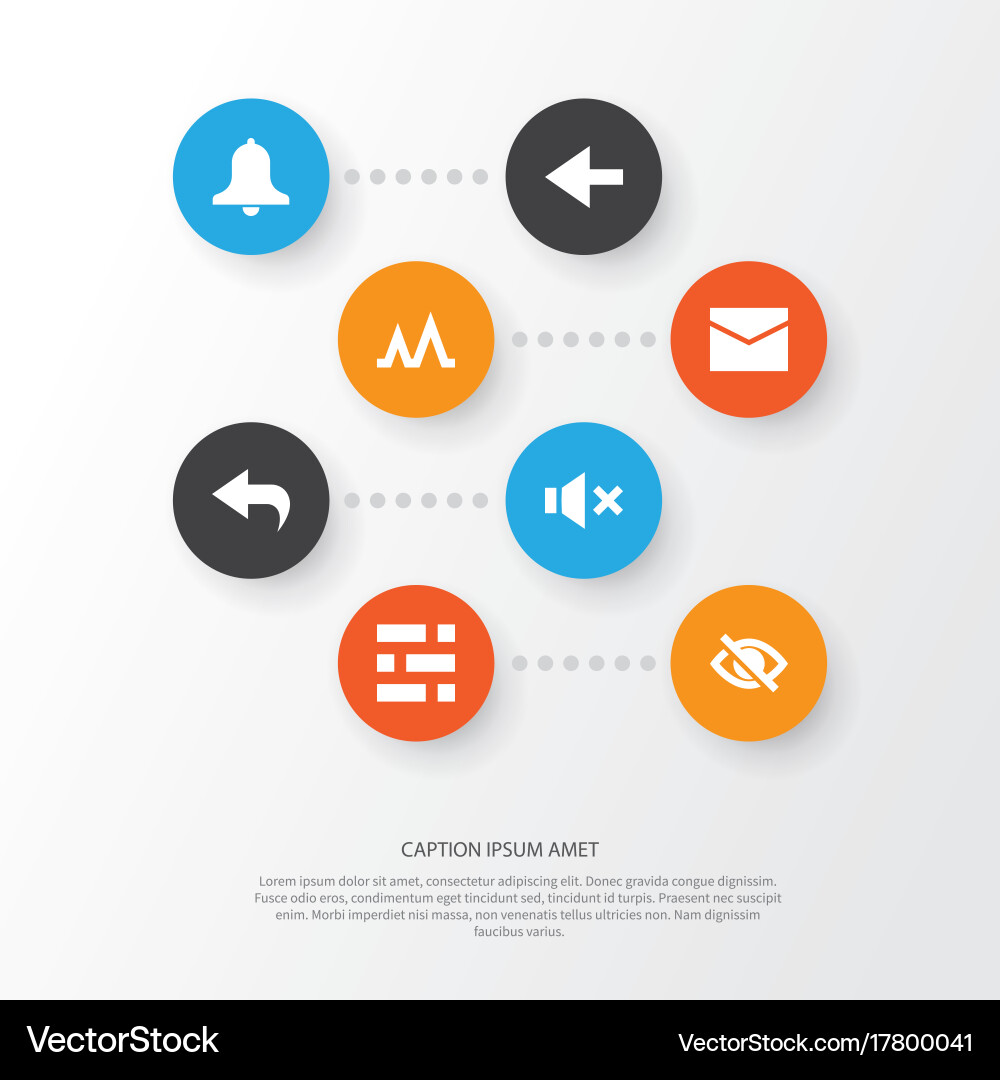Interface icons set collection of letter Vector Image